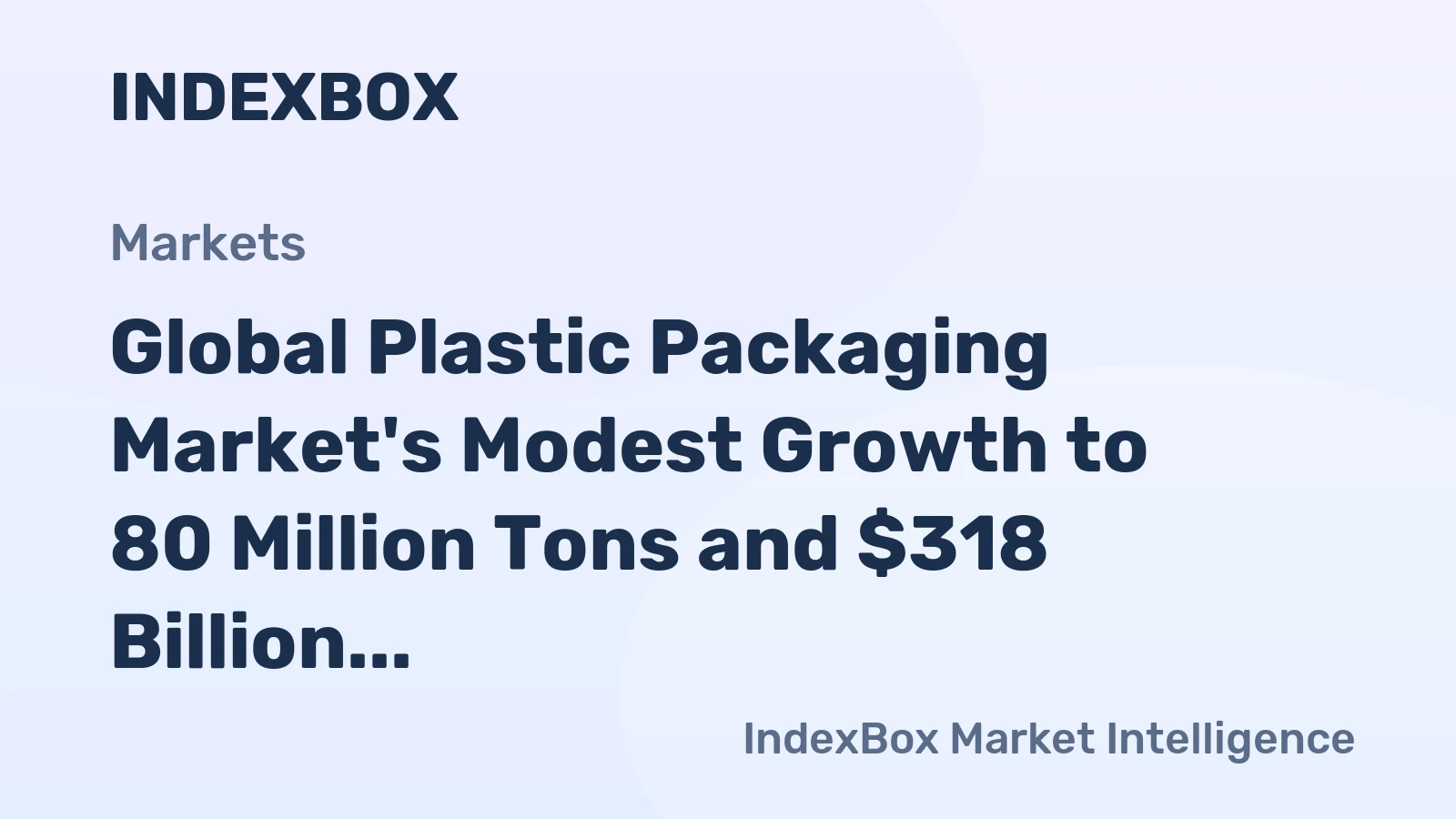 Global Plastic Packaging Market's Modest Growth to 80 Million Tons and $318 Billion by 2035