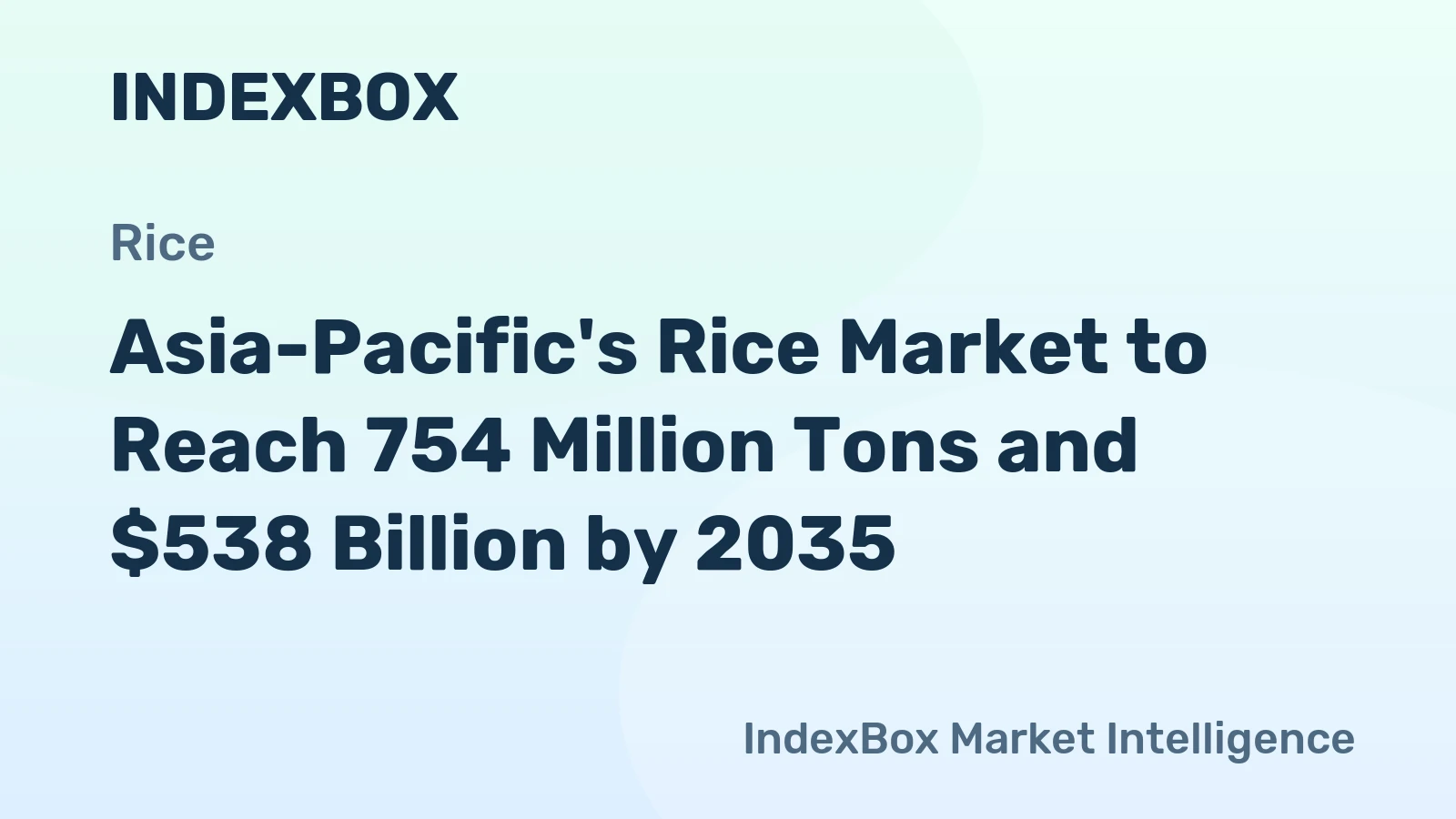 Asia-Pacific's Rice Market to Reach 754 Million Tons and $538 Billion by 2035