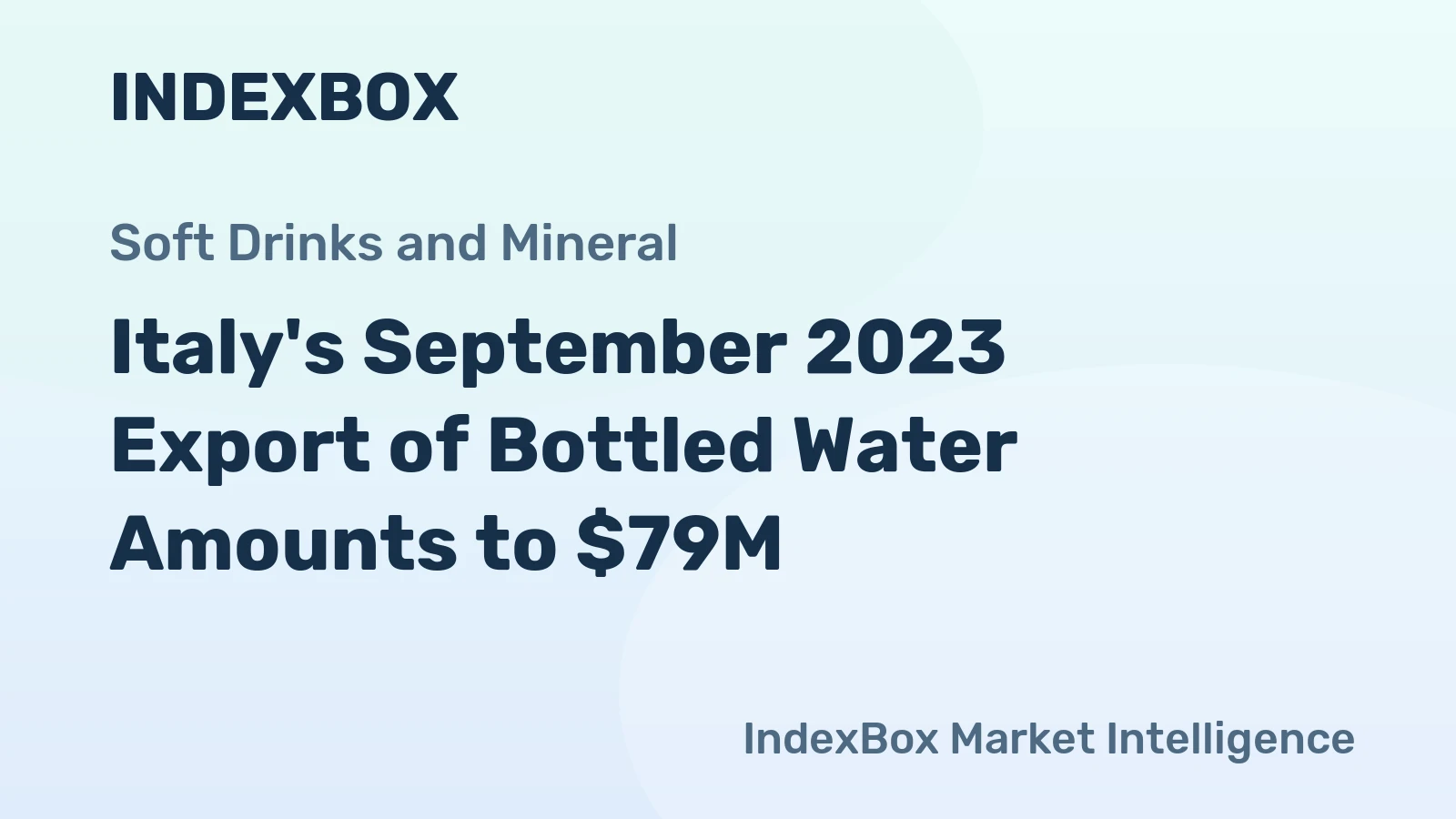 Italy's September 2023 Export of Bottled Water Amounts to $79M
