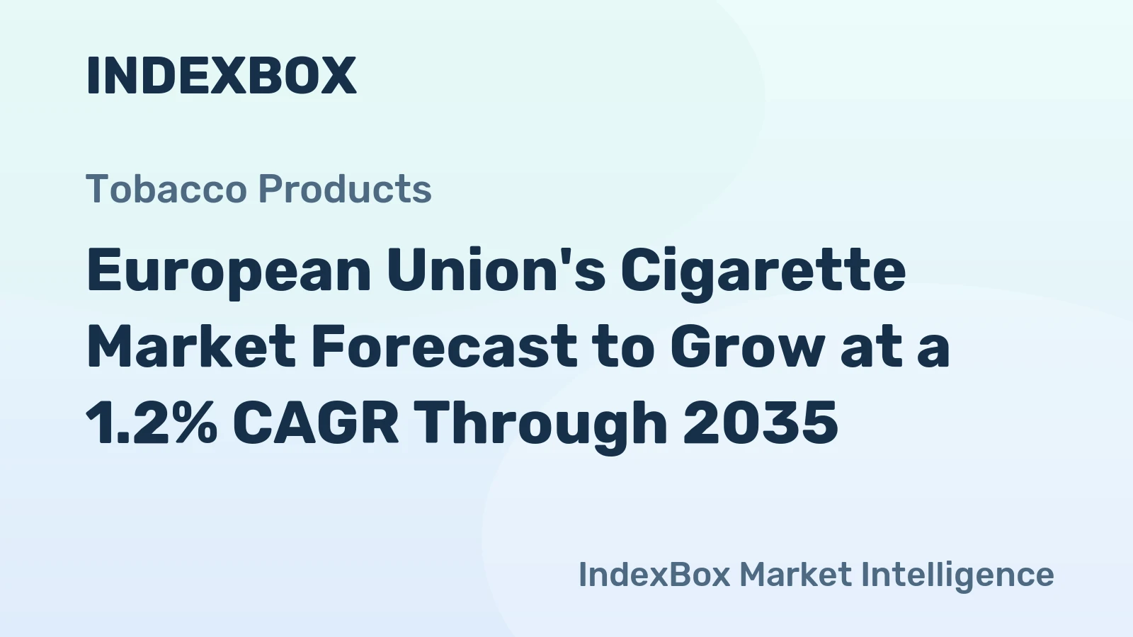 European Union's Cigarette Market Forecast to Grow at a 1.2% CAGR Through 2035