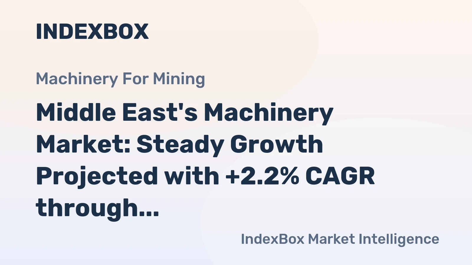 Middle East's Machinery Market: Steady Growth Projected with +2.2% CAGR through 2035