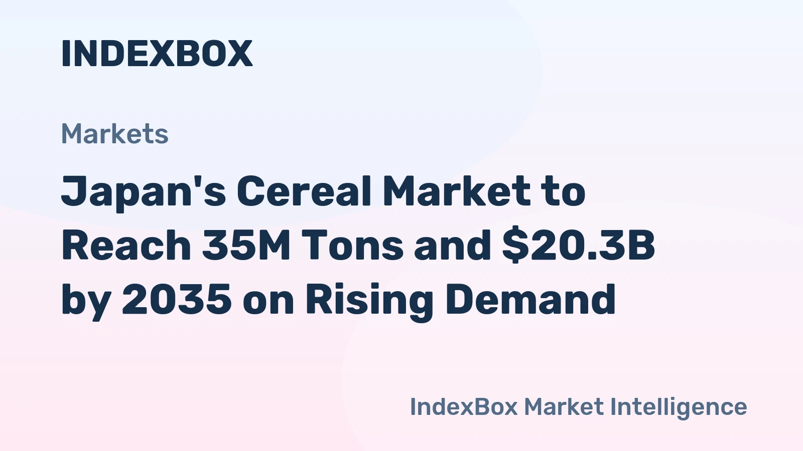 Japan's Cereal Market to Reach 35M Tons and $20.3B by 2035 on Rising Demand