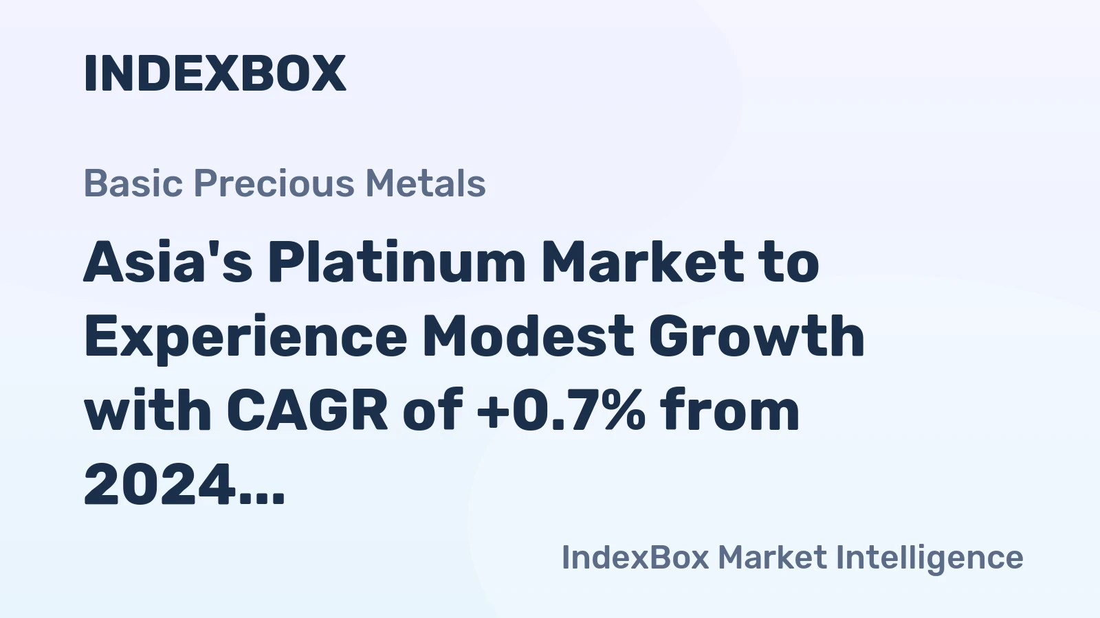 Asia's Platinum Market to Experience Modest Growth with CAGR of +0.7% from 2024 to 2035