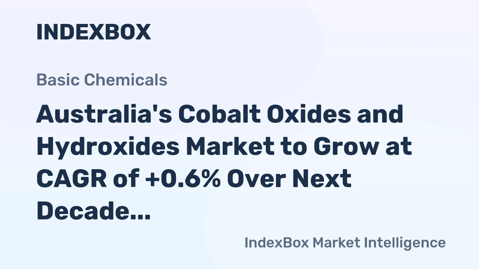 Australia's Cobalt Oxides and Hydroxides Market to Grow at CAGR of +0.6% Over Next Decade