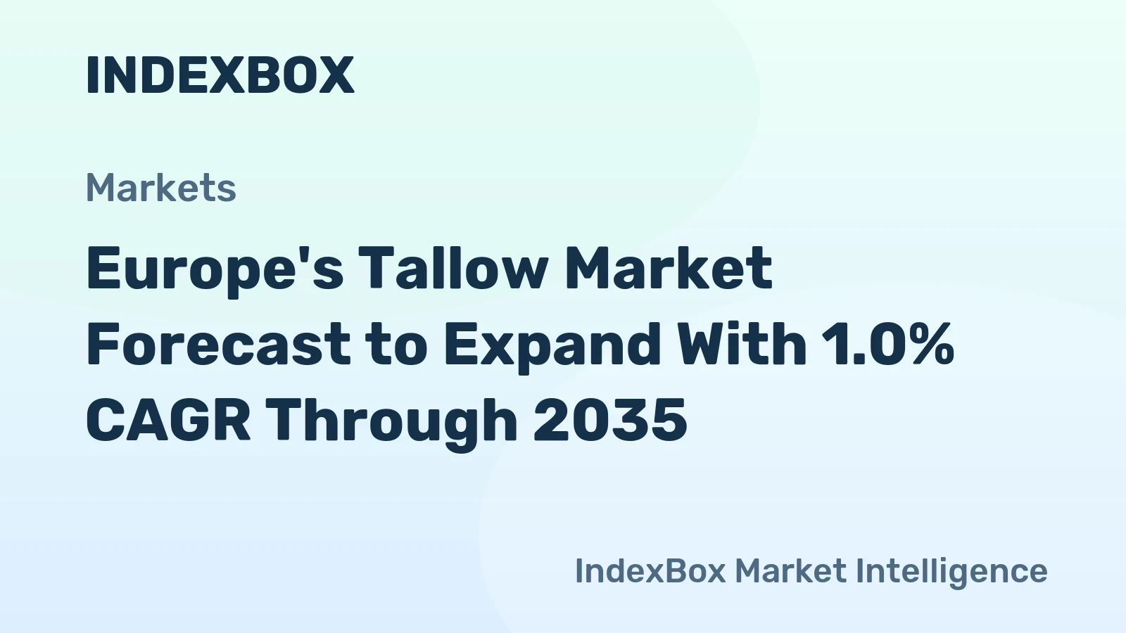 Europe's Tallow Market Forecast to Expand With 1.0% CAGR Through 2035