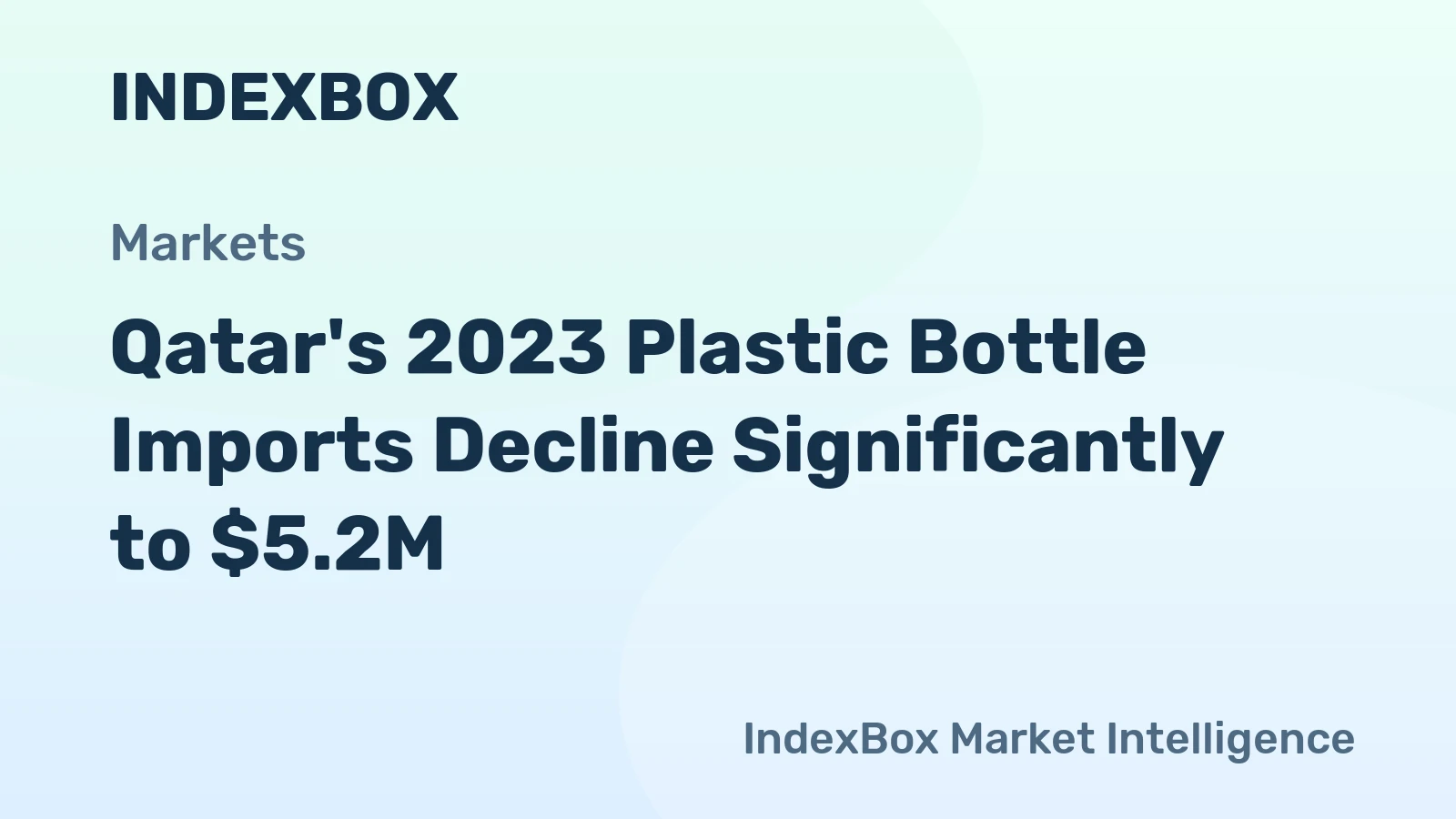 Qatar's 2023 Plastic Bottle Imports Decline Significantly to $5.2M