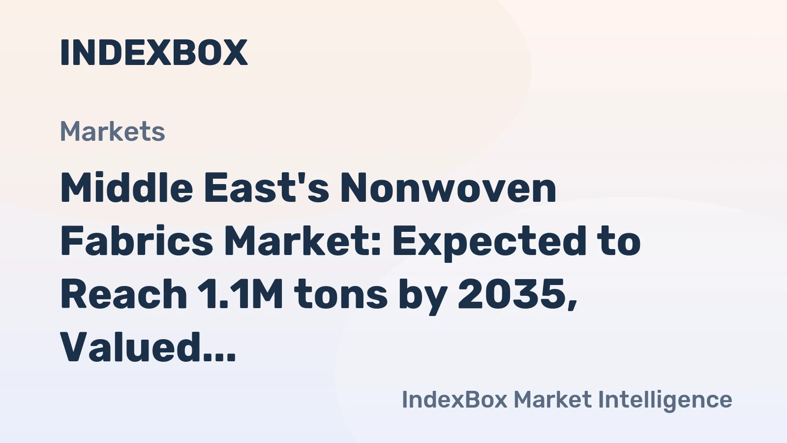 Middle East's Nonwoven Fabrics Market: Expected to Reach 1.1M tons by 2035, Valued at $3.4B