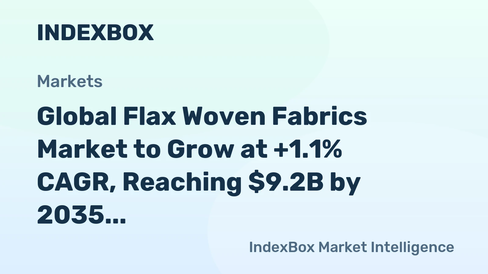 Global Flax Woven Fabrics Market to Grow at +1.1% CAGR, Reaching $9.2B by 2035