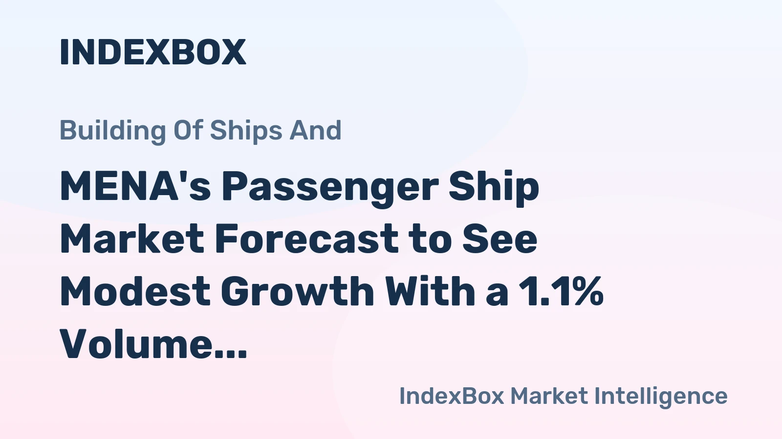 MENA's Passenger Ship Market Forecast to See Modest Growth With a 1.1% Volume CAGR Through 2035