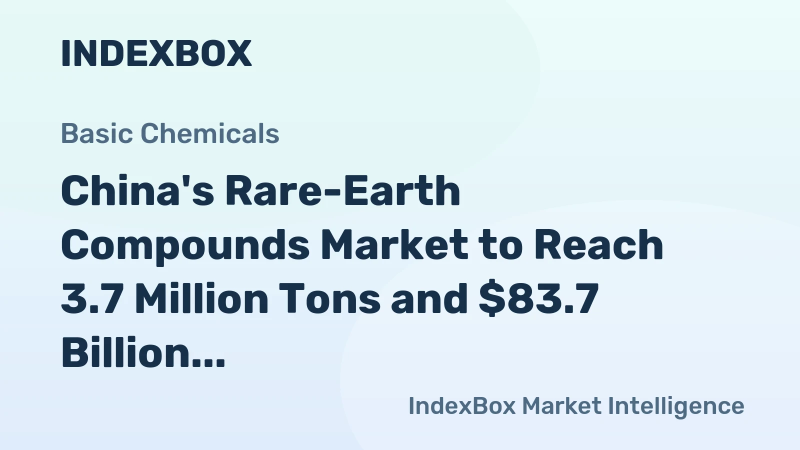 China's Rare-Earth Compounds Market to Reach 3.7 Million Tons and $83.7 Billion by 2035