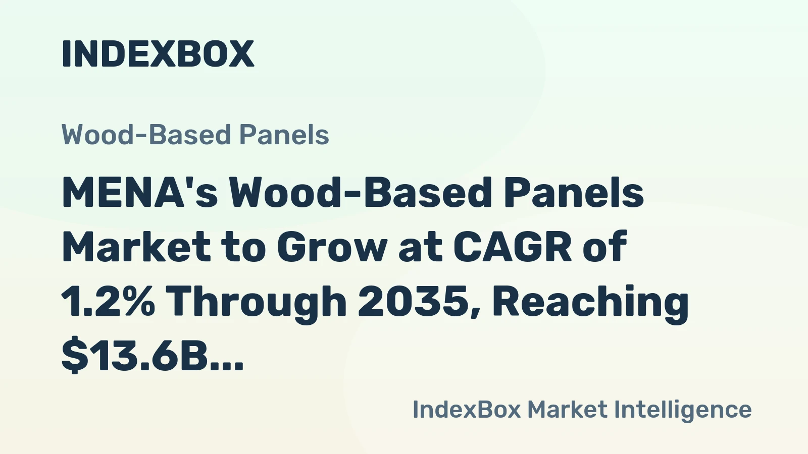 MENA's Wood-Based Panels Market to Grow at CAGR of 1.2% Through 2035, Reaching $13.6B