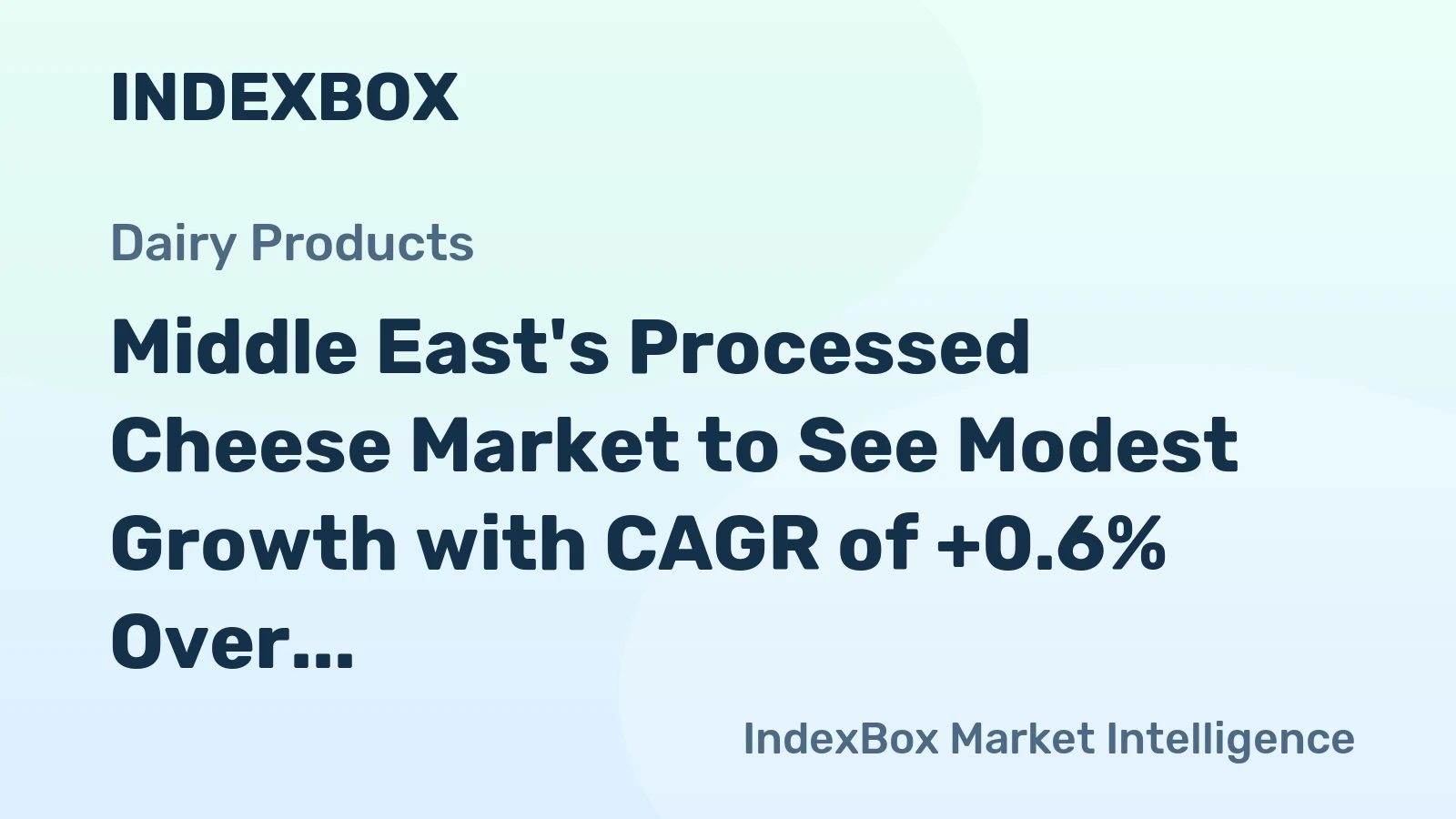 Middle East's Processed Cheese Market to See Modest Growth with CAGR of +0.6% Over Next Decade