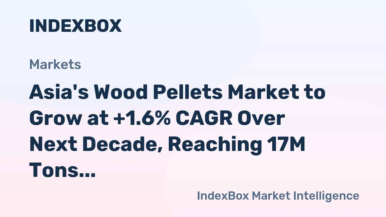 Asia's Wood Pellets Market to Grow at +1.6% CAGR Over Next Decade, Reaching 17M Tons by 2035