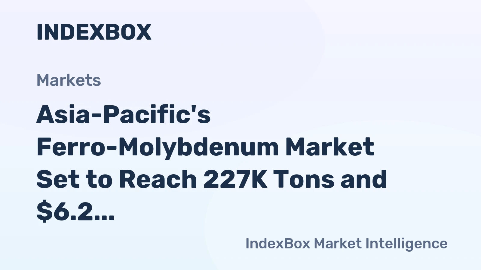 Asia-Pacific's Ferro-Molybdenum Market Set to Reach 227K Tons and $6.2 Billion by 2035