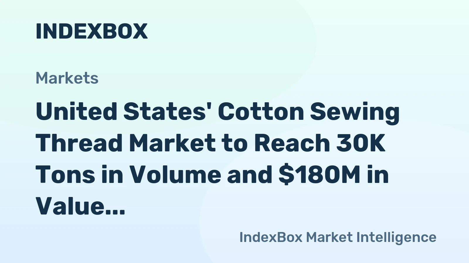 United States' Cotton Sewing Thread Market to Reach 30K Tons in Volume and $180M in Value by 2035