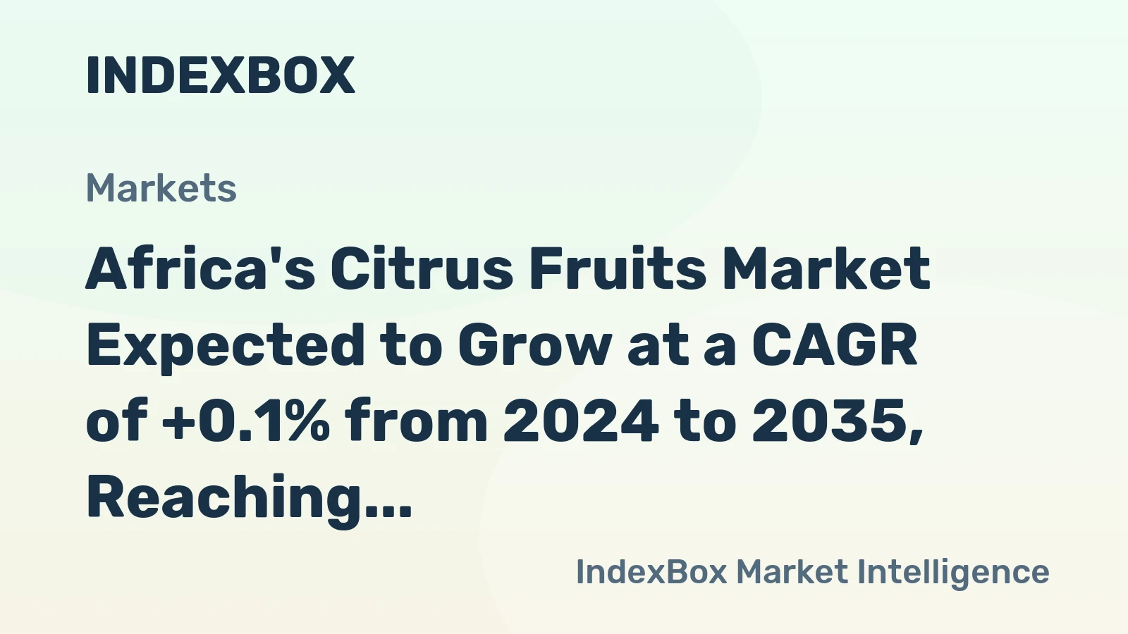 Africa's Citrus Fruits Market Expected to Grow at a CAGR of +0.1% from 2024 to 2035, Reaching 20M Tons