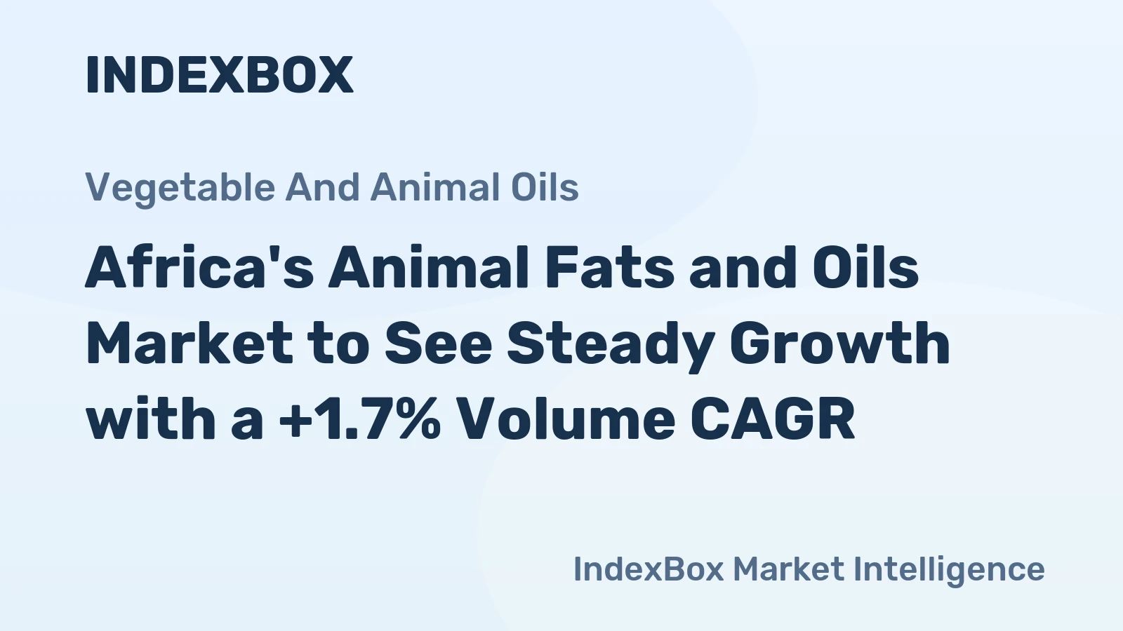 Africa's Animal Fats and Oils Market to See Steady Growth with a +1.7% Volume CAGR