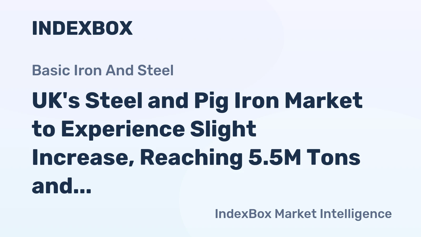 UK's Steel and Pig Iron Market to Experience Slight Increase, Reaching 5.5M Tons and $3.1B by 2035