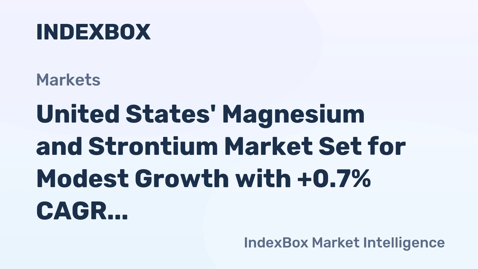 United States' Magnesium and Strontium Market Set for Modest Growth with +0.7% CAGR
