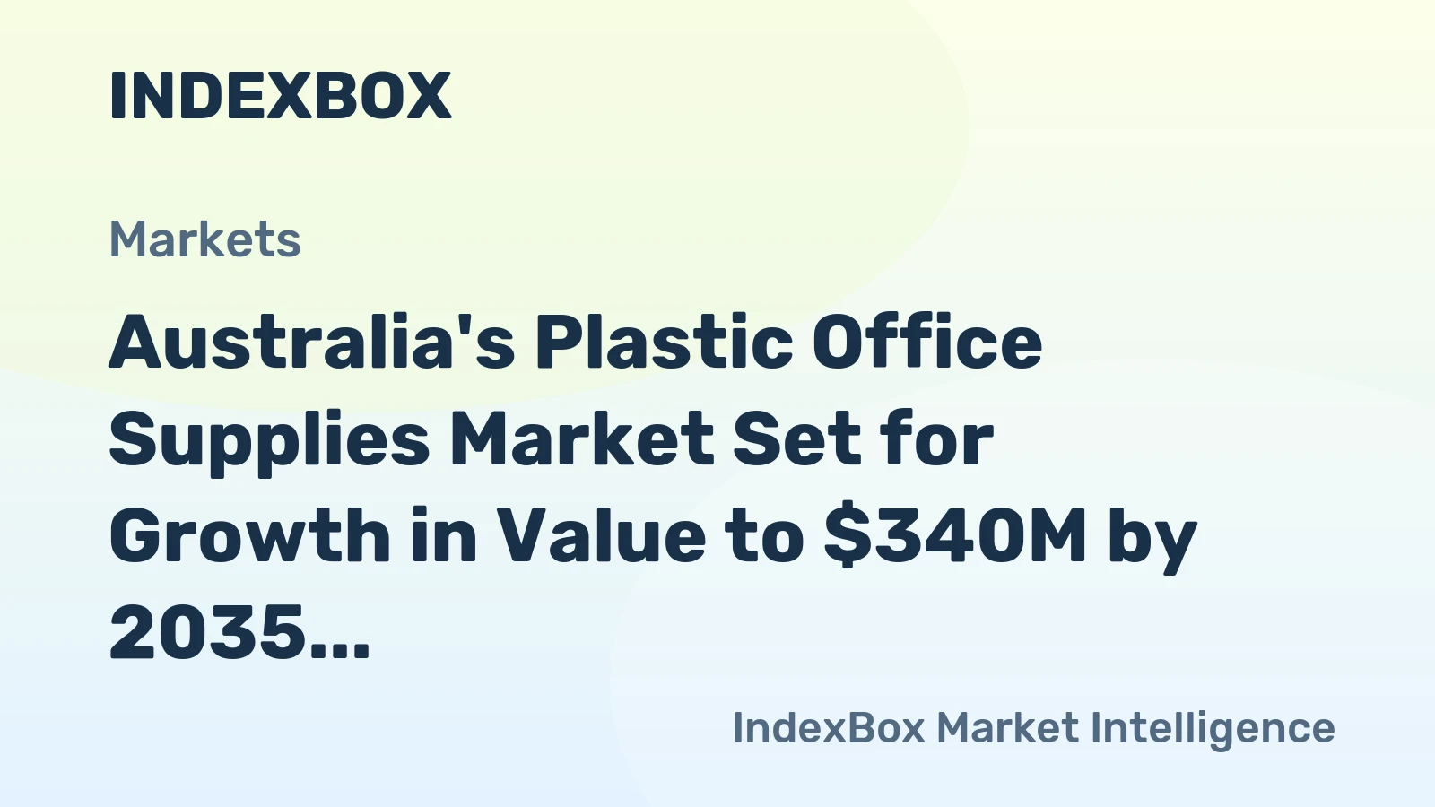 Australia's Plastic Office Supplies Market Set for Growth in Value to $340M by 2035