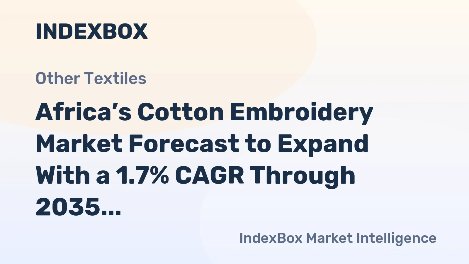 Africa’s Cotton Embroidery Market Forecast to Expand With a 1.7% CAGR Through 2035