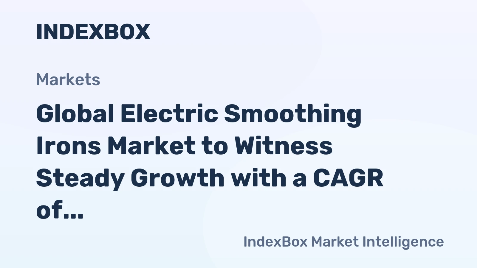 Global Electric Smoothing Irons Market to Witness Steady Growth with a CAGR of +1.5% from 2024 to 2035