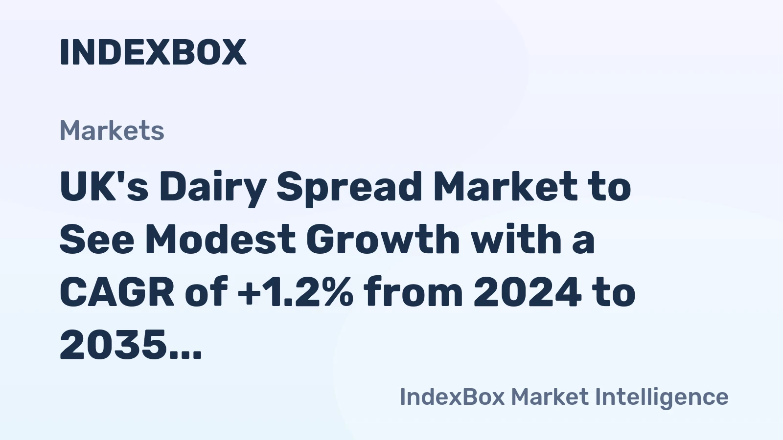 UK's Dairy Spread Market to See Modest Growth with a CAGR of +1.2% from 2024 to 2035
