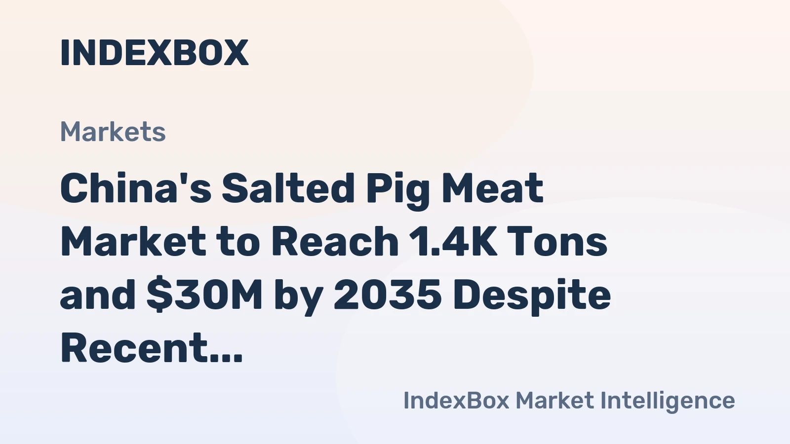 China's Salted Pig Meat Market to Reach 1.4K Tons and $30M by 2035 Despite Recent Contraction