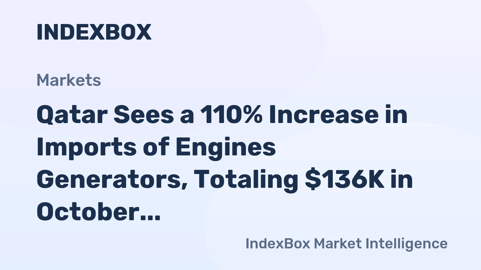 Qatar Sees a 110% Increase in Imports of Engines Generators, Totaling $136K in October 2023