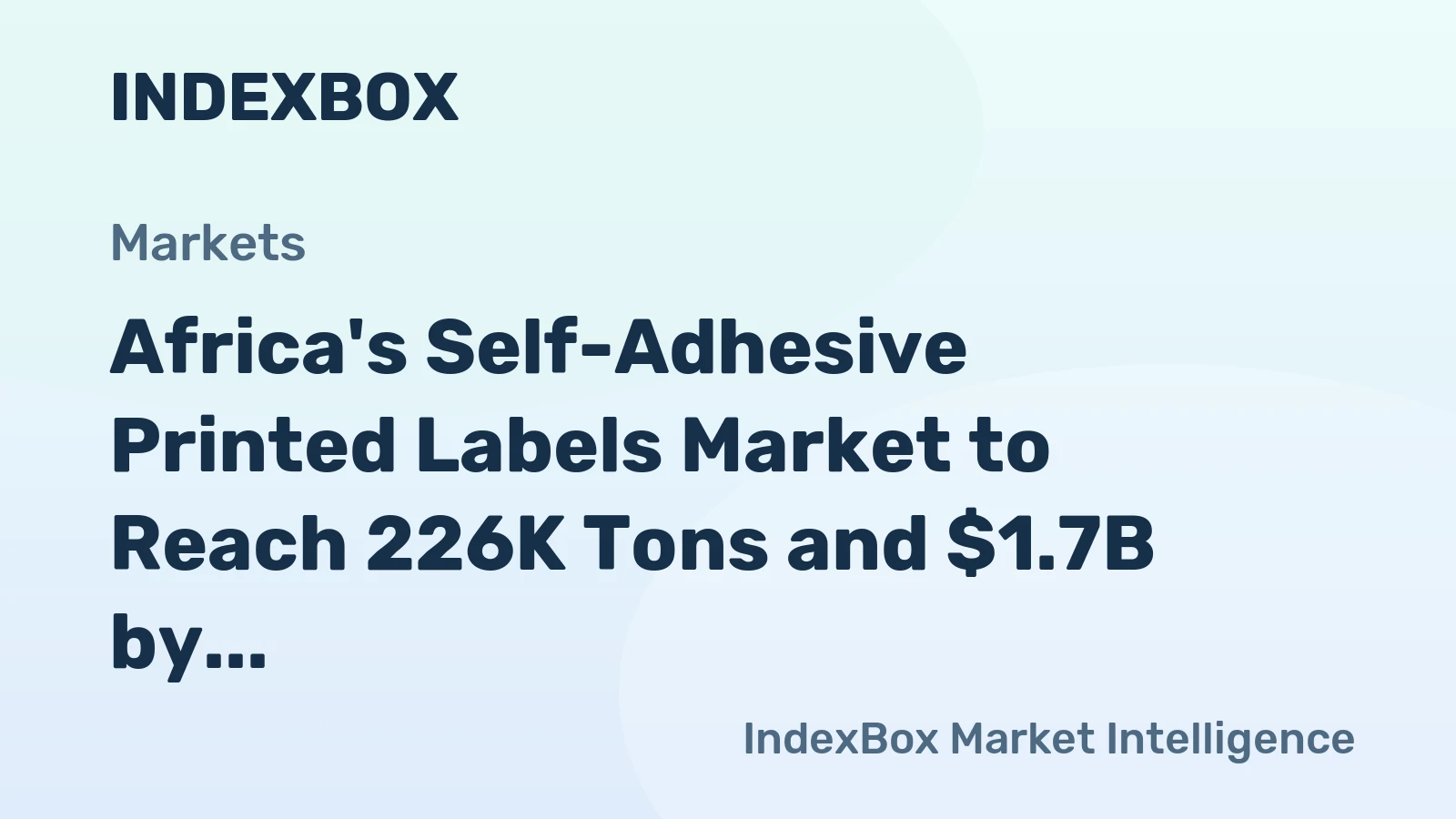 Africa's Self-Adhesive Printed Labels Market to Reach 226K Tons and $1.7B by 2035