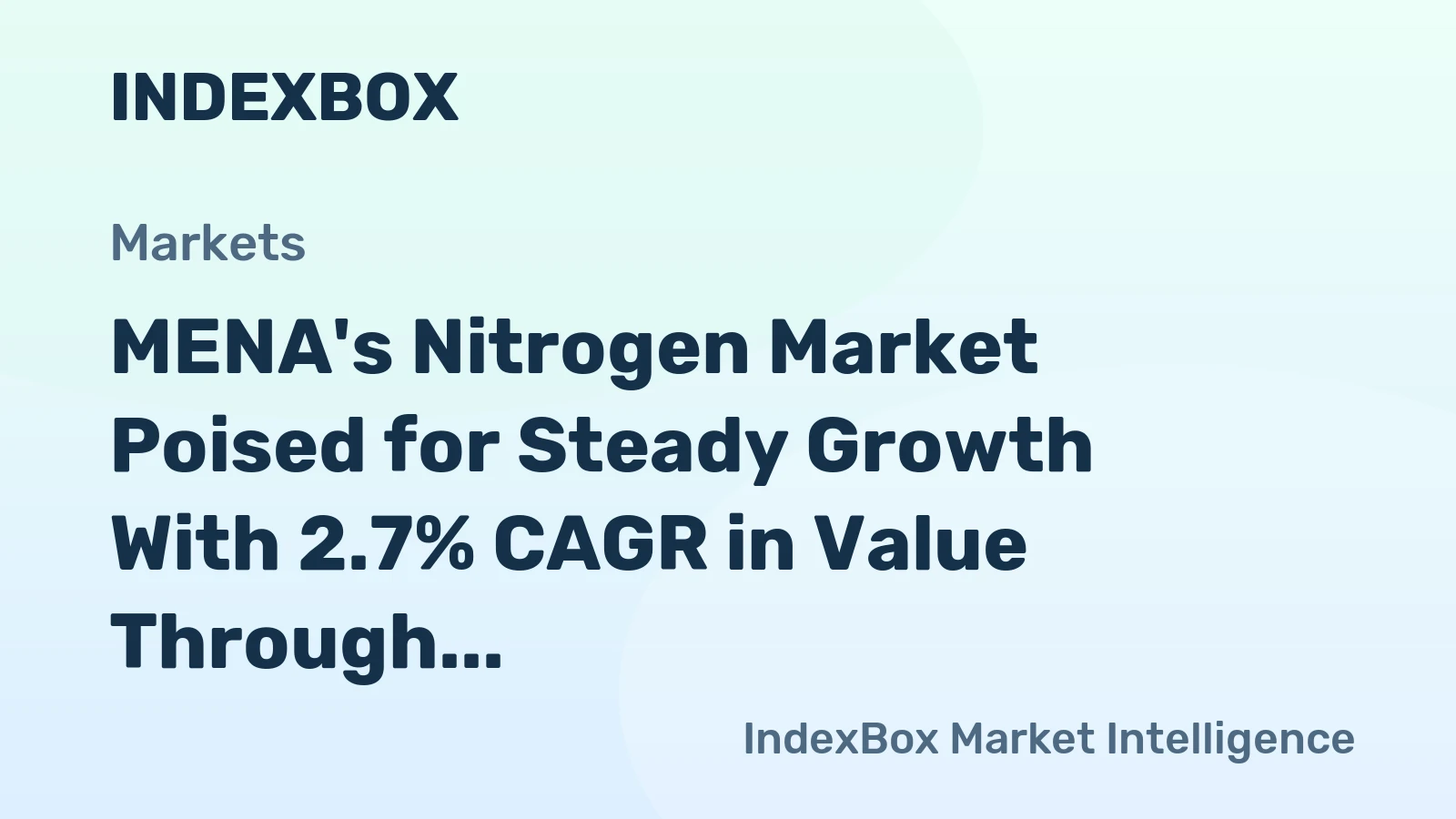 MENA's Nitrogen Market Poised for Steady Growth With 2.7% CAGR in Value Through 2035