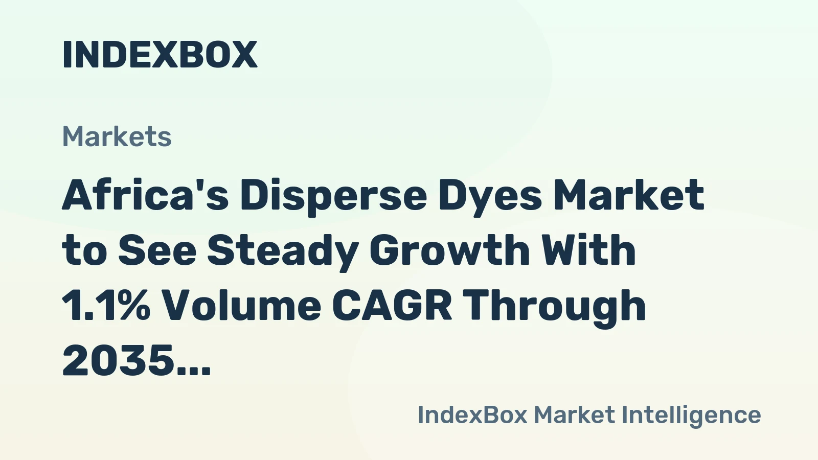 Africa's Disperse Dyes Market to See Steady Growth With 1.1% Volume CAGR Through 2035