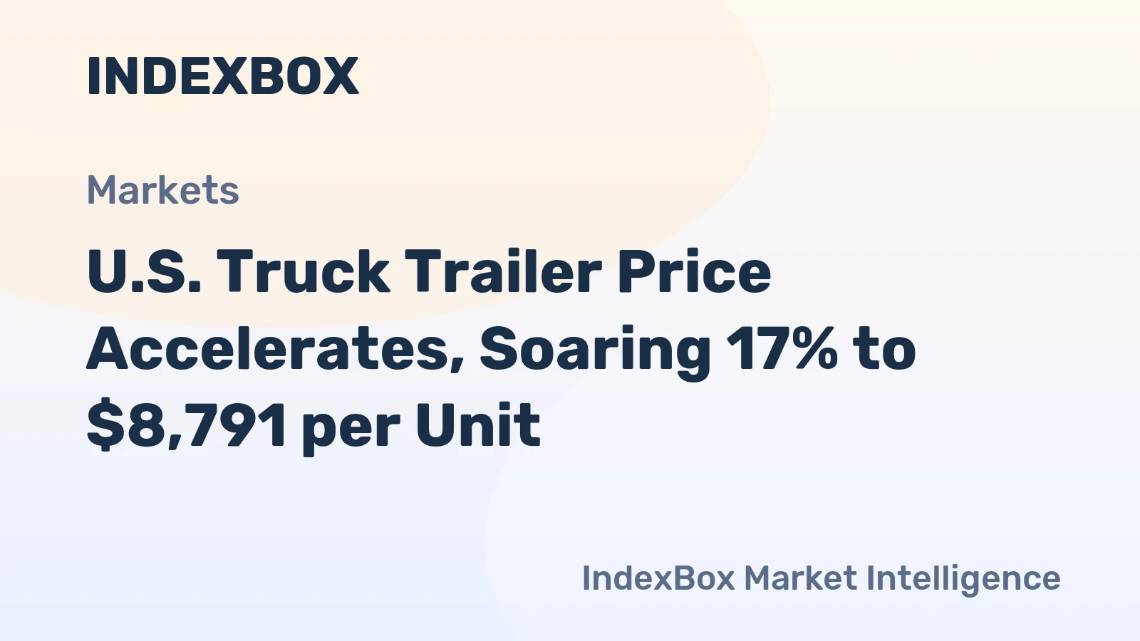 U.S. Truck Trailer Price Accelerates, Soaring 17% to $8,791 per Unit