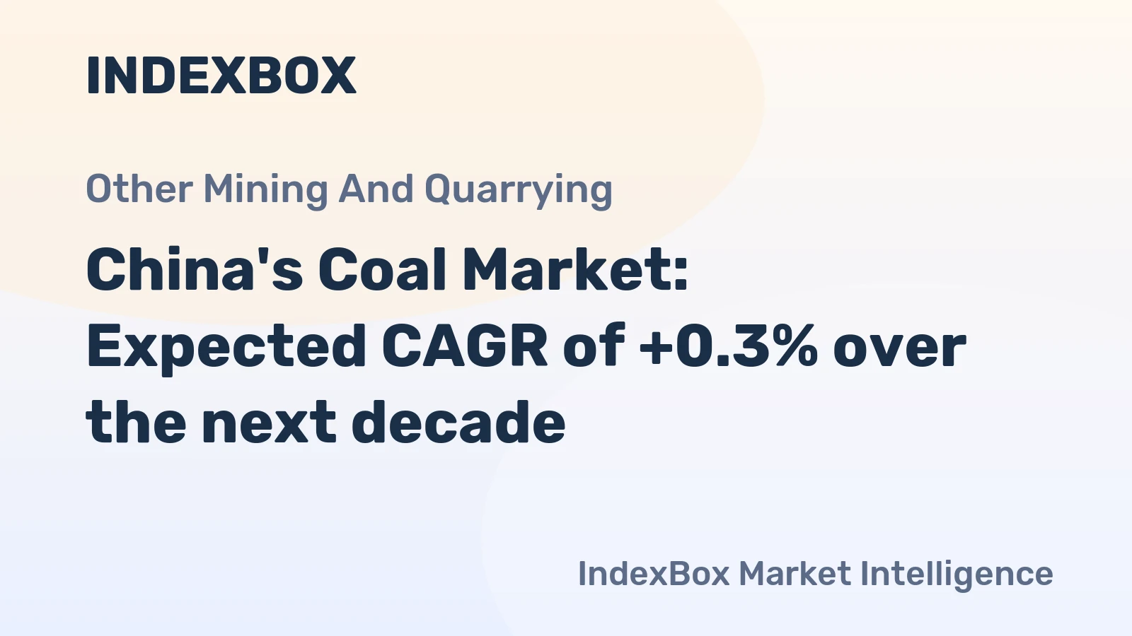 China's Coal Market: Expected CAGR of +0.3% over the next decade