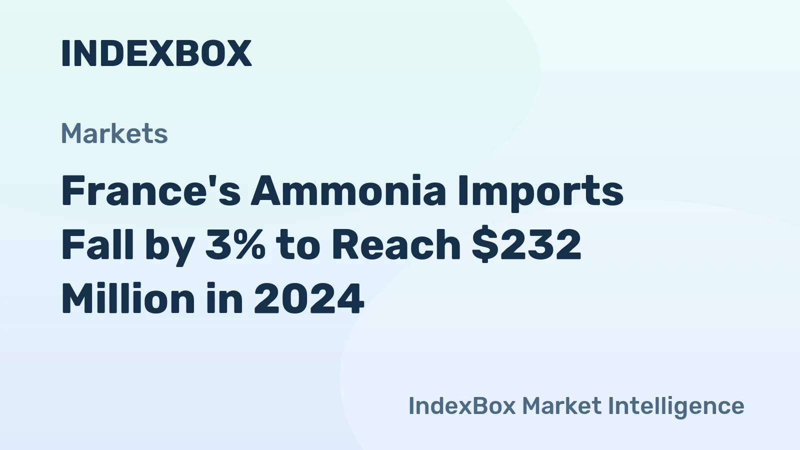 France's Ammonia Imports Fall by 3% to Reach $232 Million in 2024