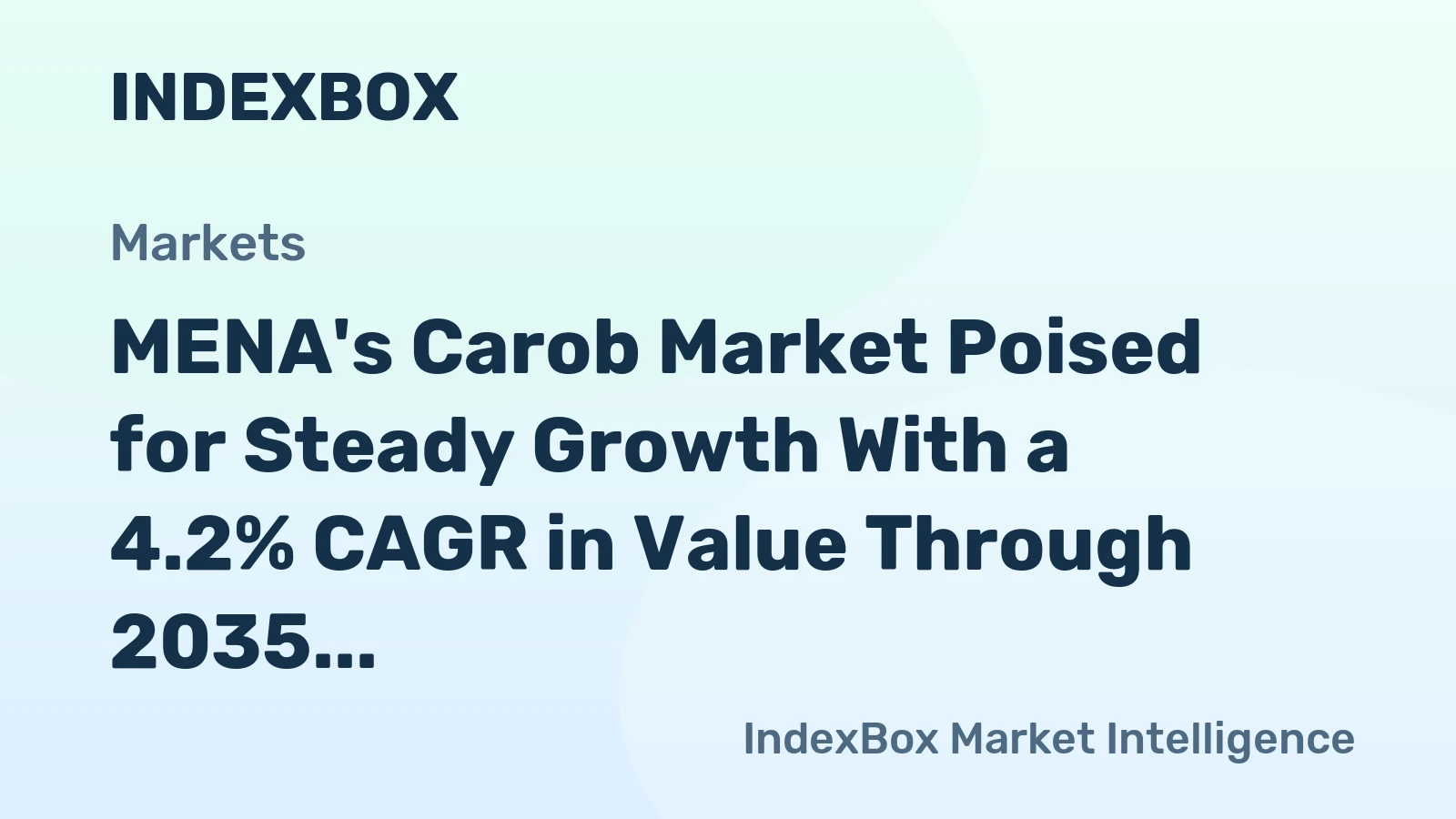 MENA's Carob Market Poised for Steady Growth With a 4.2% CAGR in Value Through 2035