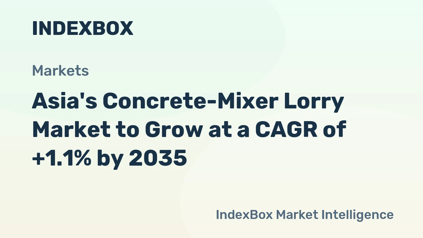 Asia's Concrete-Mixer Lorry Market to Grow at a CAGR of +1.1% by 2035