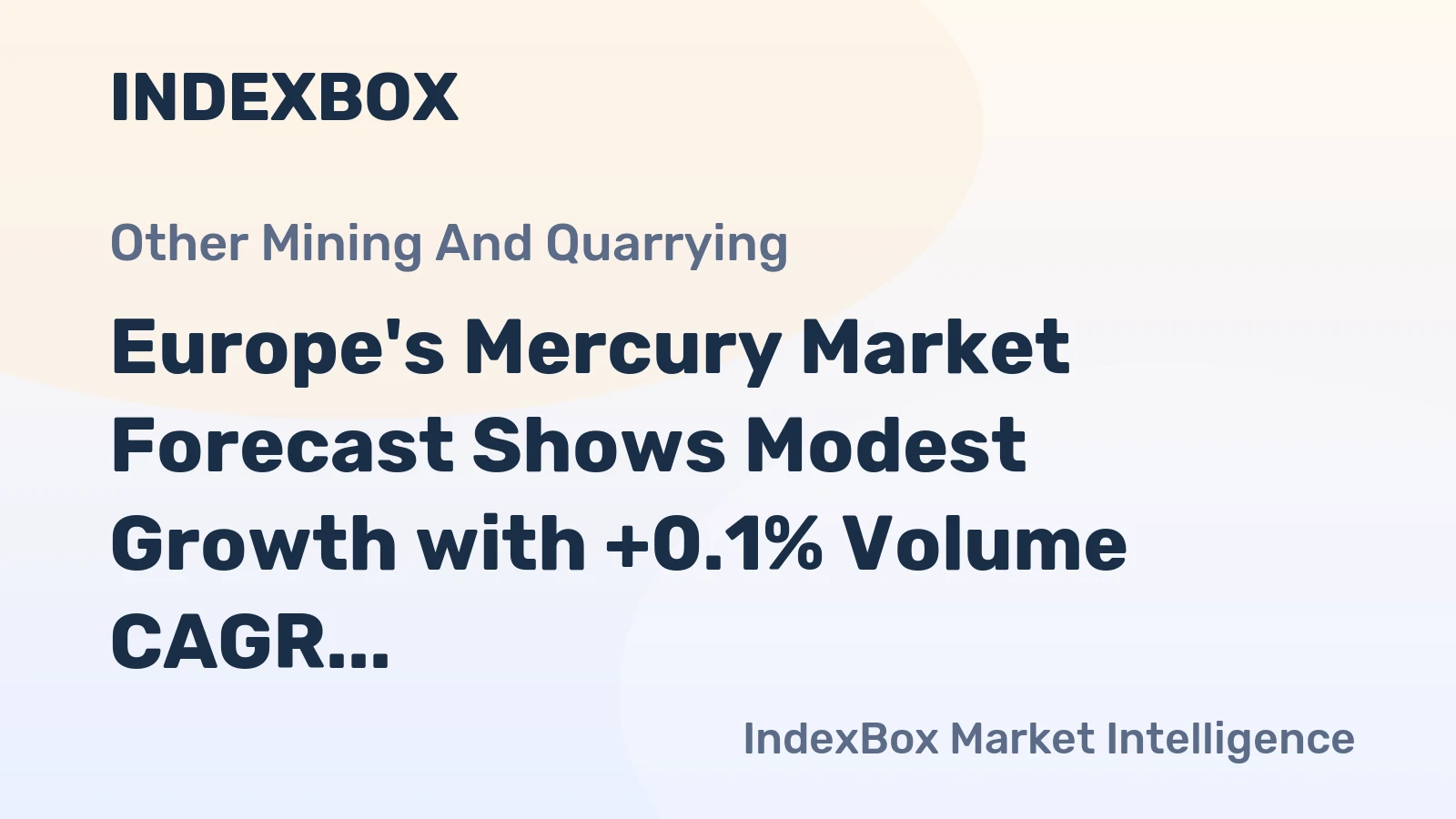 Europe's Mercury Market Forecast Shows Modest Growth with +0.1% Volume CAGR Through 2035