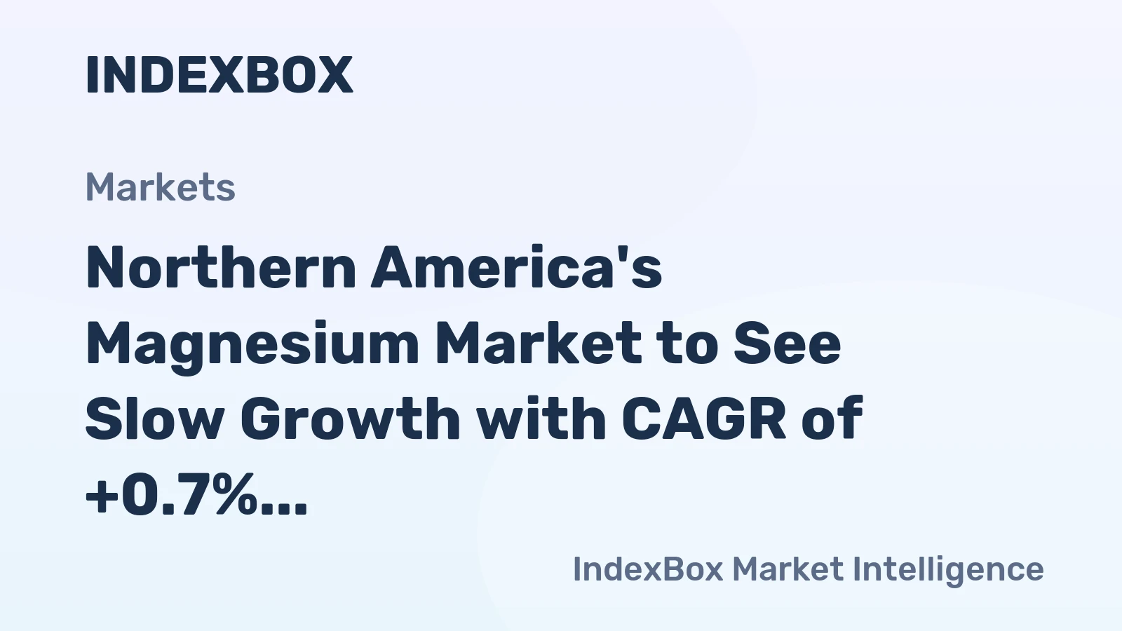 Northern America's Magnesium Market to See Slow Growth with CAGR of +0.7% from 2024 to 2035