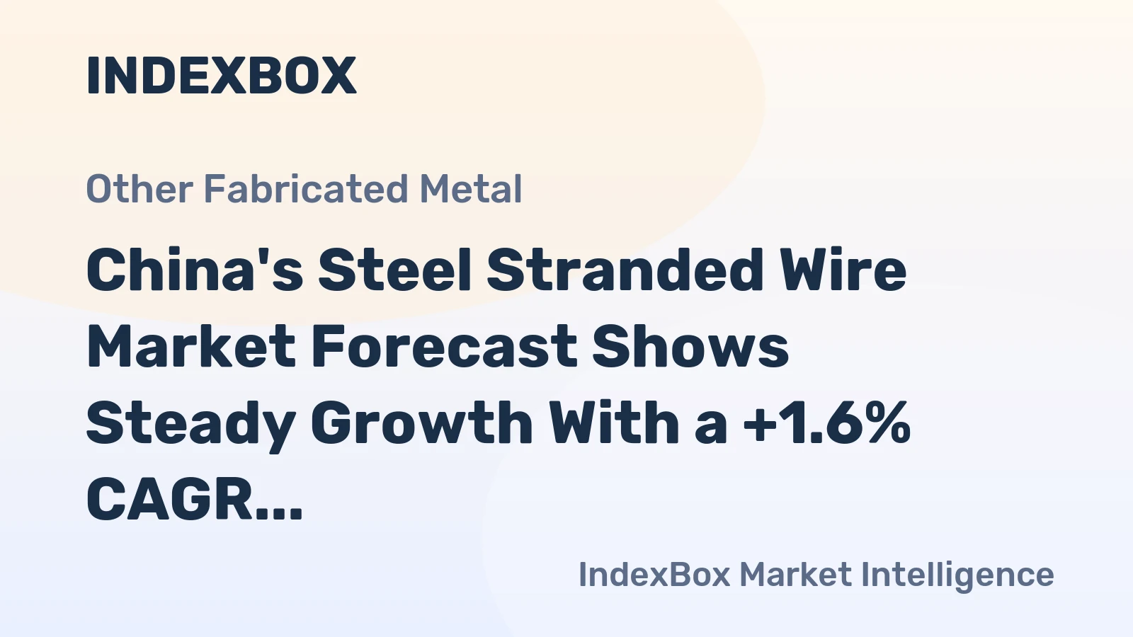 China's Steel Stranded Wire Market Forecast Shows Steady Growth With a +1.6% CAGR in Value
