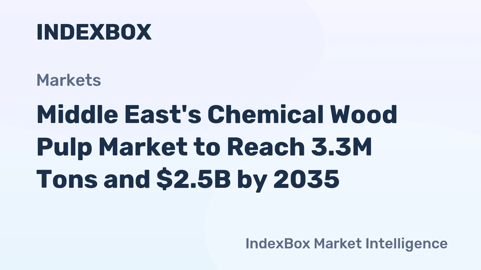 Middle East's Chemical Wood Pulp Market to Reach 3.3M Tons and $2.5B by 2035