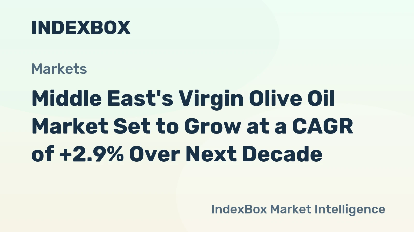 Middle East's Virgin Olive Oil Market Set to Grow at a CAGR of +2.9% Over Next Decade