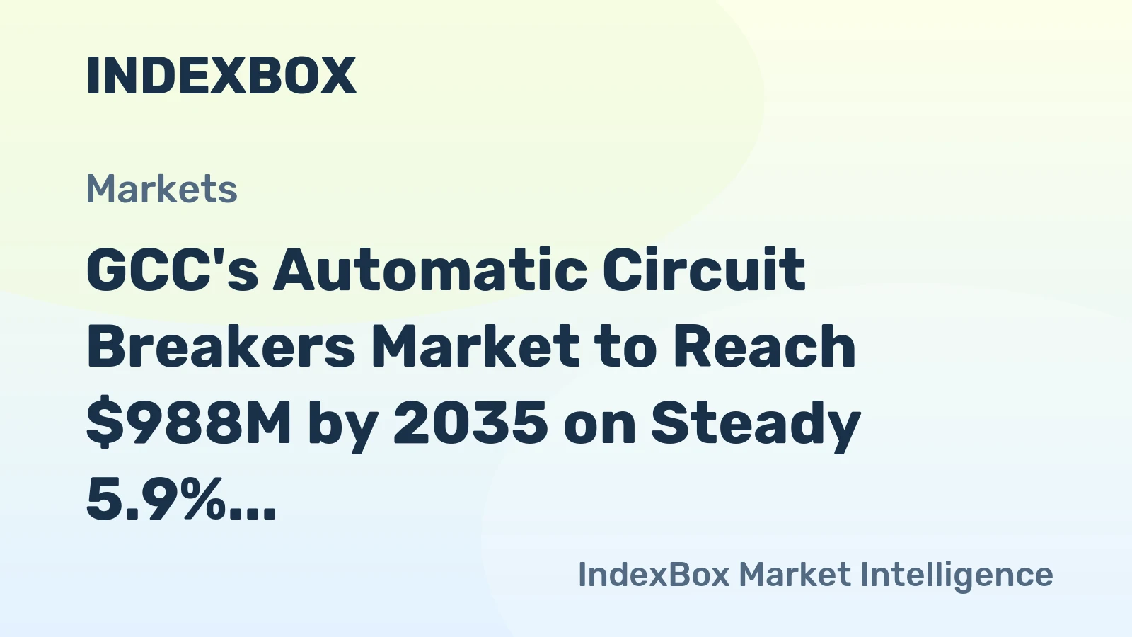 GCC's Automatic Circuit Breakers Market to Reach $988M by 2035 on Steady 5.9% CAGR Growth