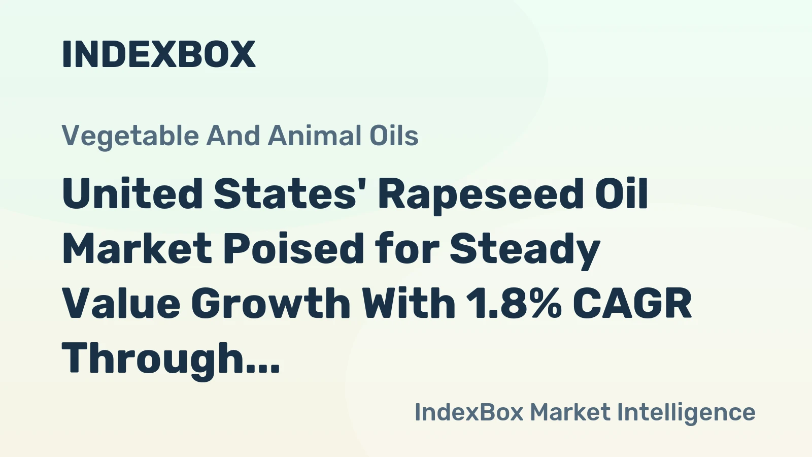 United States' Rapeseed Oil Market Poised for Steady Value Growth With 1.8% CAGR Through 2035