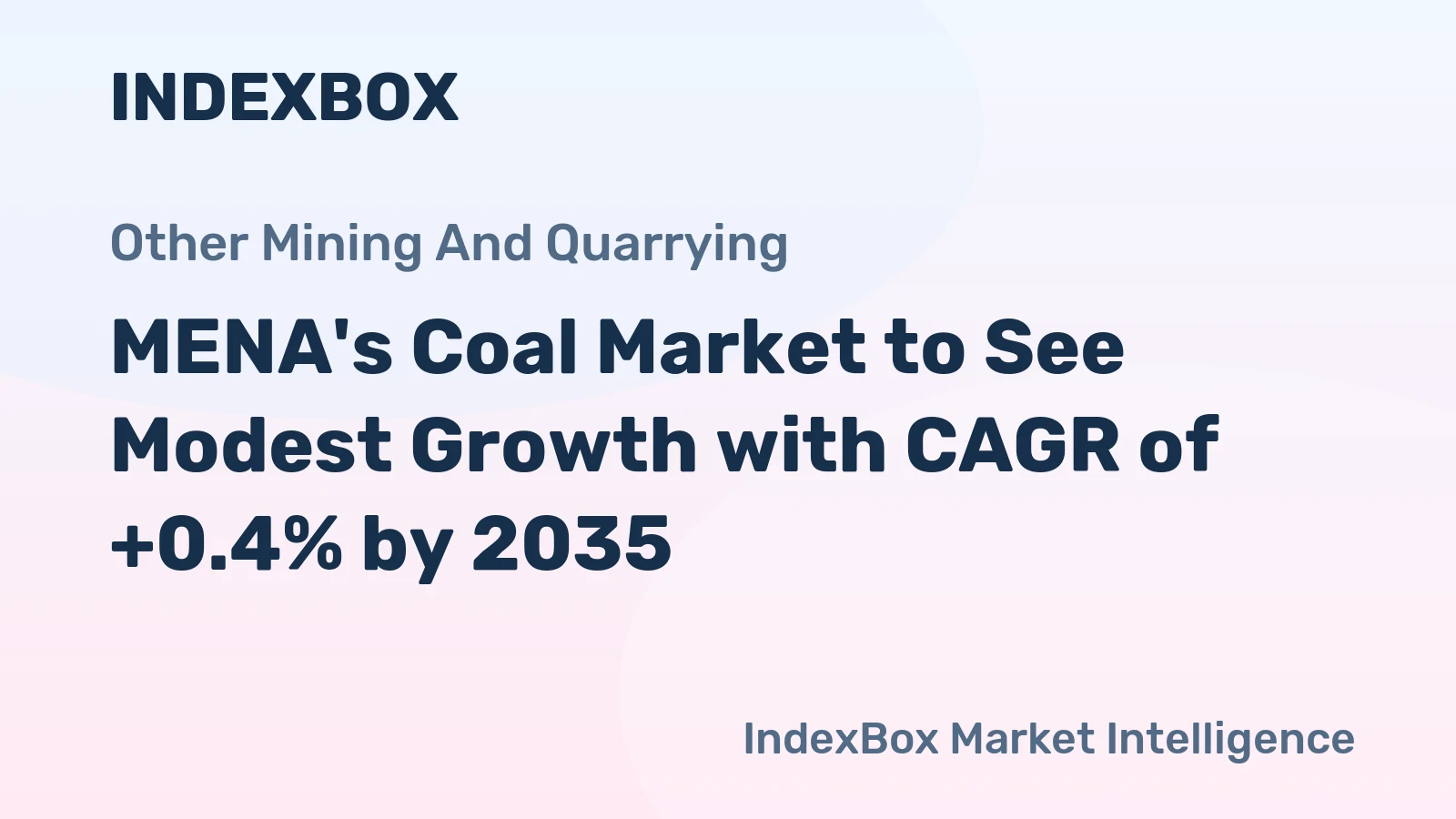 MENA's Coal Market to See Modest Growth with CAGR of +0.4% by 2035