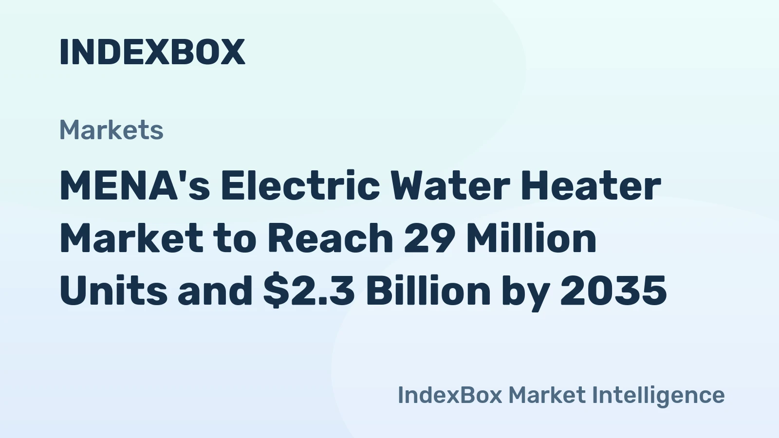 MENA's Electric Water Heater Market to Reach 29 Million Units and $2.3 Billion by 2035