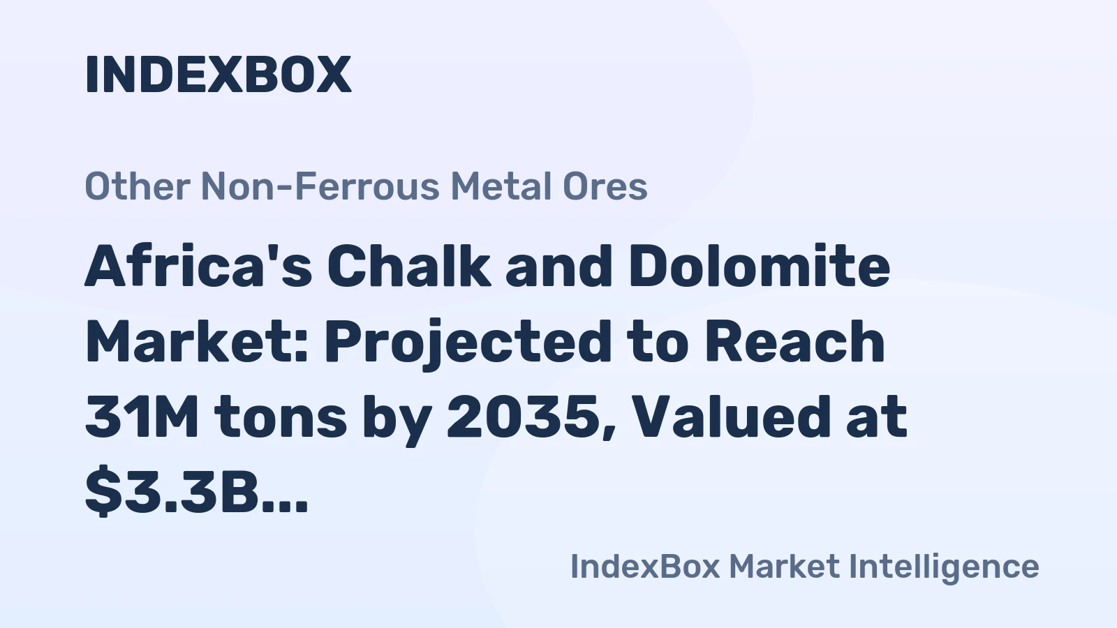 Africa's Chalk and Dolomite Market: Projected to Reach 31M tons by 2035, Valued at $3.3B
