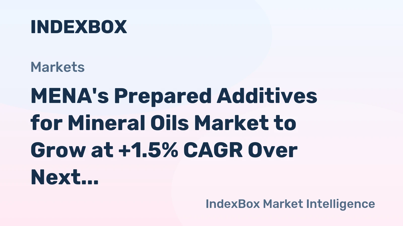 MENA's Prepared Additives for Mineral Oils Market to Grow at +1.5% CAGR Over Next Decade