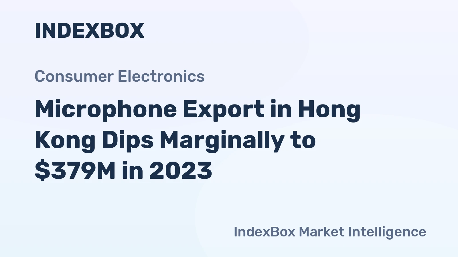 Microphone Export in Hong Kong Dips Marginally to $379M in 2023