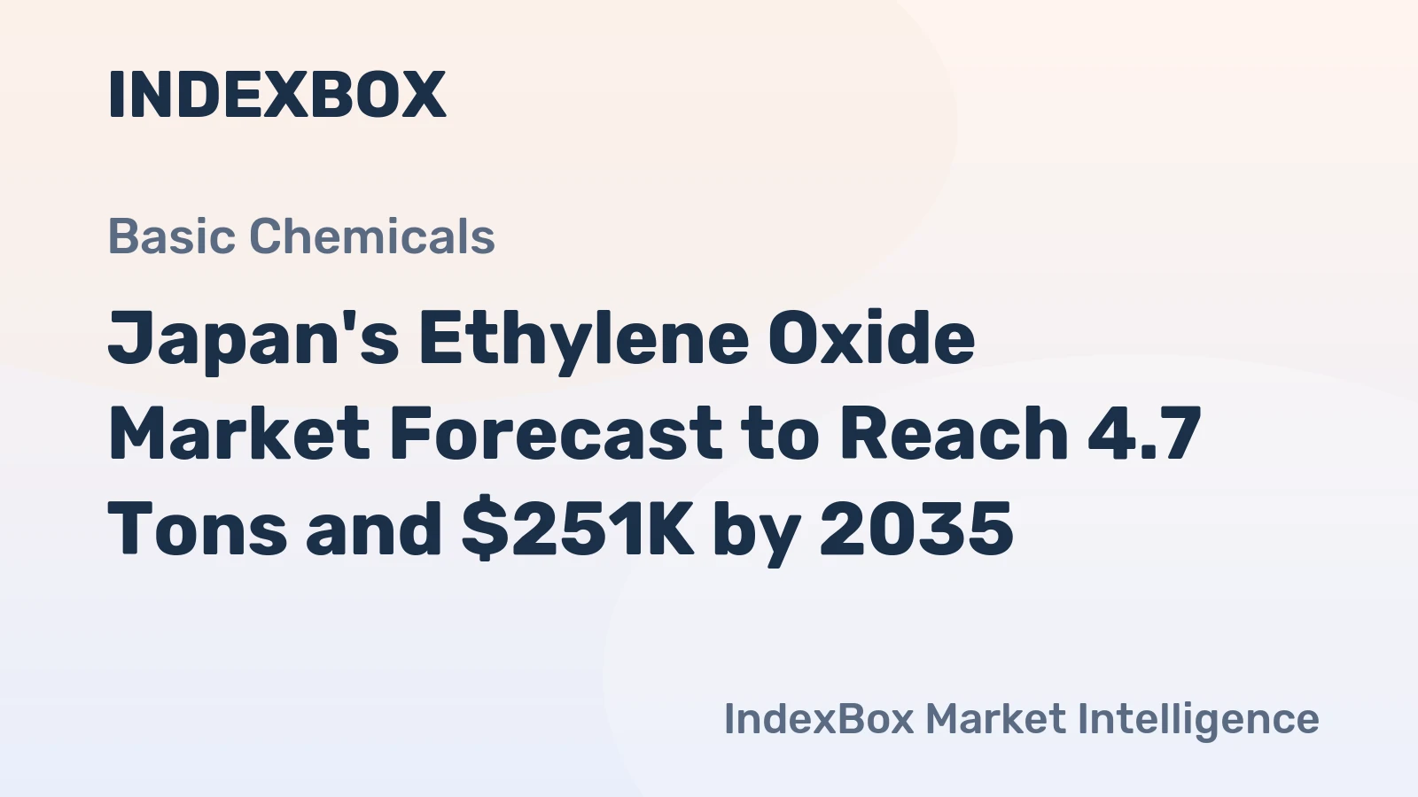 Japan's Ethylene Oxide Market Forecast to Reach 4.7 Tons and $251K by 2035